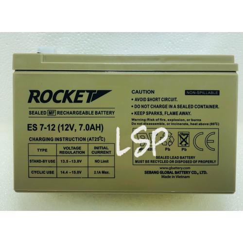 Jual Aki Rocket ES 7-12 VRLA MF 12V 7Ah Baterai Accu Kering ES-7-12 UPS ...
