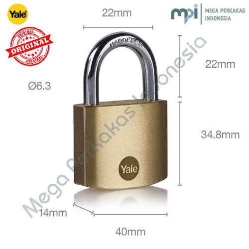 Jual GEMBOK YALE Y110B 40 mm Classic Series Outdoor Solid Brass Padlock ...