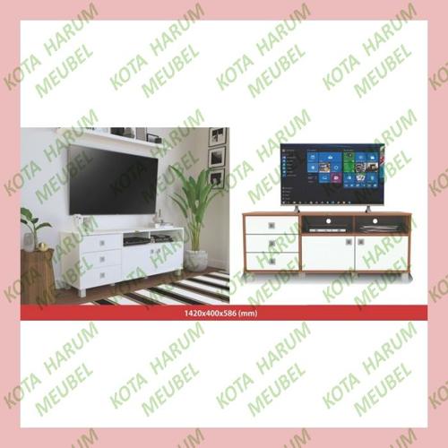 Jual bufet bipet rak tv lemari tv 145 150 romaro 0808 putih coklat ...
