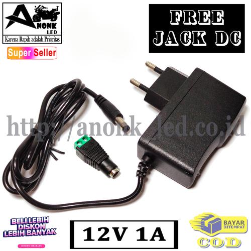 Jual Adaptor 12V 1A/Power Supply AC 220V ke DC 12V 1A (FREE JACK DC ...