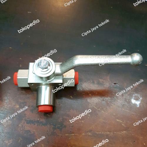 Jual ball valve hydraulic 1/2 3way / ball valve hidrolik 1/2" 3 way ...