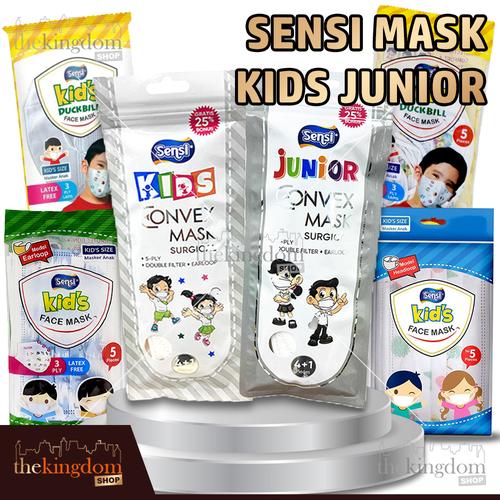 Jual Sensi Kids Junior Convex Mask 5ply Earloop /5 Masker Anak Duckbill ...