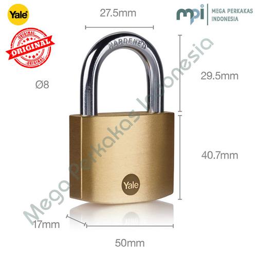 Promo GEMBOK YALE Y110B 50 mm Classic Series Outdoor Solid Brass ...