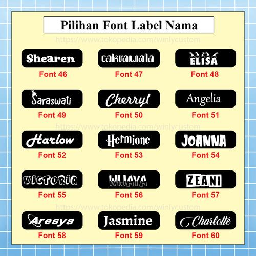 Jual LABEL NAMA CUSTOM SERAGAM ANAK SEKOLAH STIKER SABLON SETRIKA NAME ...