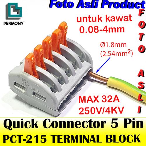 Jual PCT-215 PCT215 Quick Connector wago terminal konektor 5pin 5 pin ...