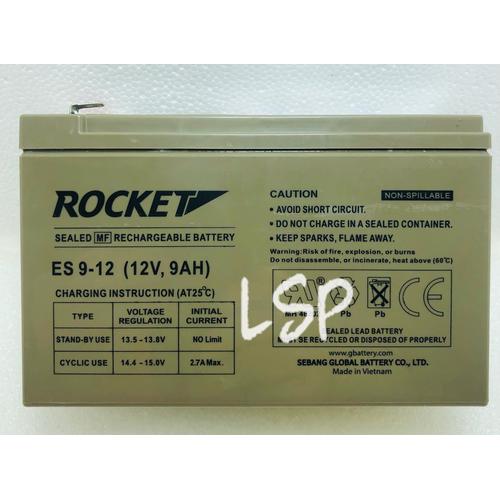 Jual Aki Rocket ES 9-12 VRLA MF 12V 9Ah Baterai Accu Kering ES-9-12 UPS ...