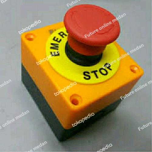 Jual Tombol emergency Stop on off / push button merah + kotak box ...