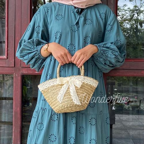 Jual Tas Anyaman Kerajinan Mendong Bakul Mini Pita Etnik Tradisional ...