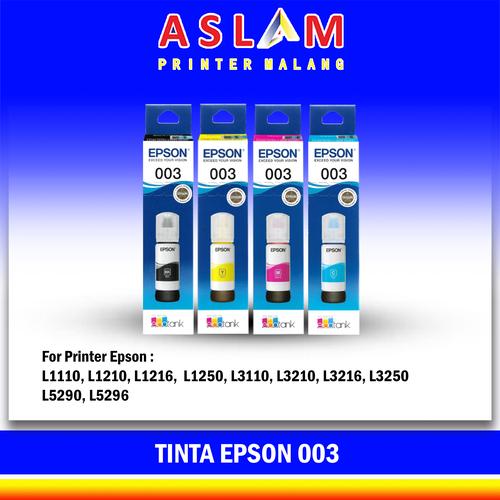 Jual Tinta Epson 003 Original EcoTank CMYK Printer L1110 L3110 L3150 ...