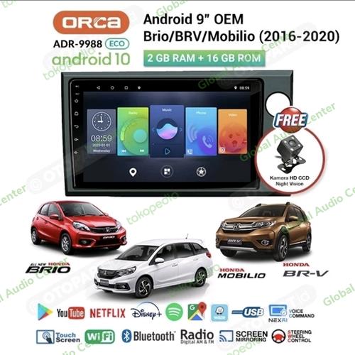 Jual ORCA Head Unit Android 9inch + Frame OEM Honda Brio - Jakarta ...