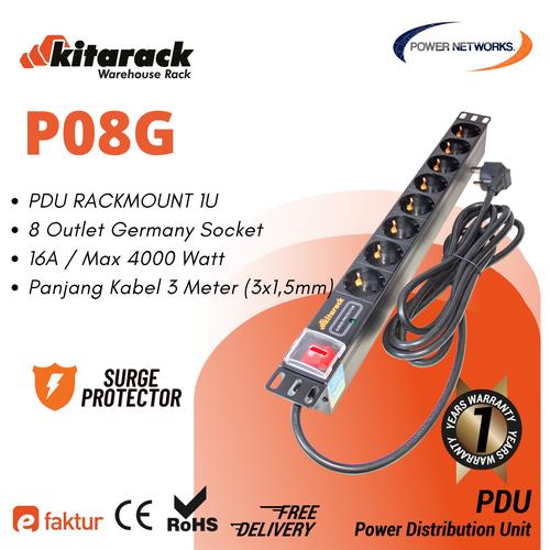 Jual KITARACK PDU P08G POWER DISTRIBUTION UNIT/ STOP KONTAK 8OUTLET ...