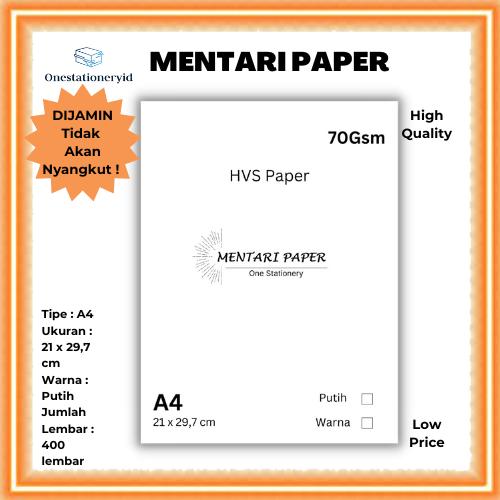 Jual Mentari Kertas HVS Ukuran A4 70 gram Fotocopy dan Print Murah ...