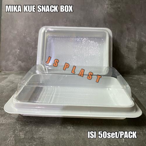 Jual (ISI 50SET) Mika Snack Box Putih Alas / Mika Kue Tray Brownies ...