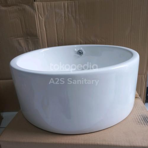 Jual wastafel bulat/ tempat cuci tangan keramik, washtafel set komplit ...