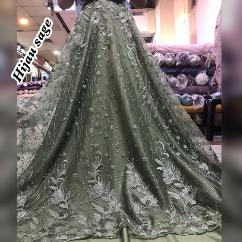 Jual NEW!!!!!Kain bahan tile akar mutiara sage / bahan kebaya brokat ...