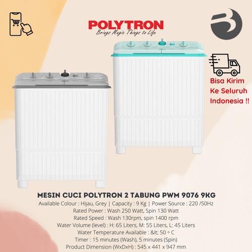 Jual MESIN CUCI 2 TABUNG POLYTRON PWM 7076/ 8076 / 9076 / PWM 1076 ...