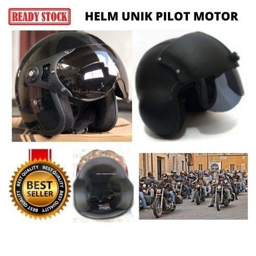 Jual Khusus Grosir Helm Unik Pilot Motor Retro Elegan 118132 - Tameng ...
