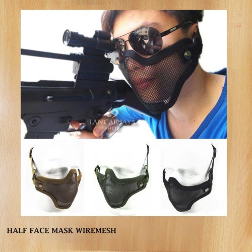 Jual Masker Jaring Metal / Half Mask Mesh Airsoft - HIJAU ARMY - Kota ...
