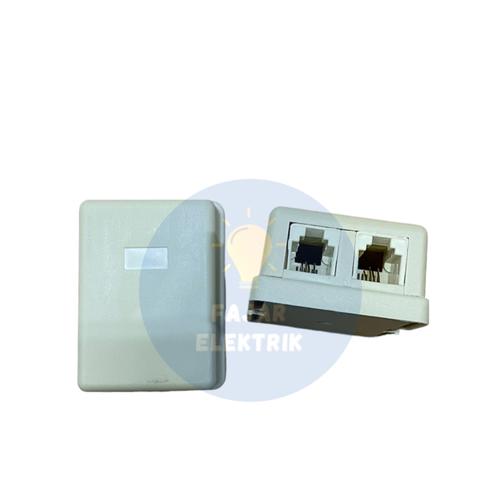 Jual ROSET TELEPON RJ 11 / ROSETTE / BOX TERMINAL 2 LUBANG RJ11 TLP ...