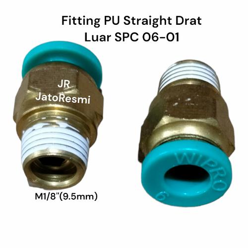 Jual Fitting PU Straight Drat Luar SPC 06-01 Fitting Pneumatic Naple ...