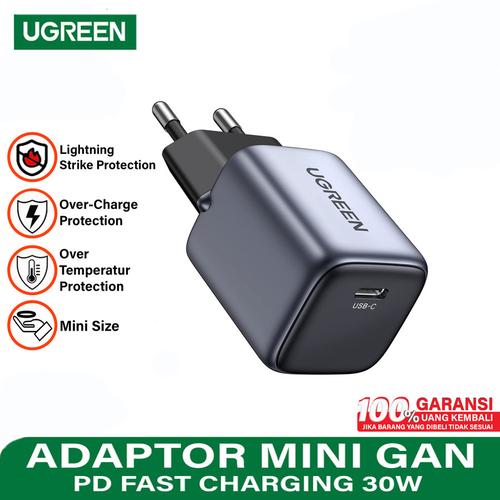 Jual Ugreen Charger 30W Gan Mini Adaptor USB C Super Fast Charging PD ...