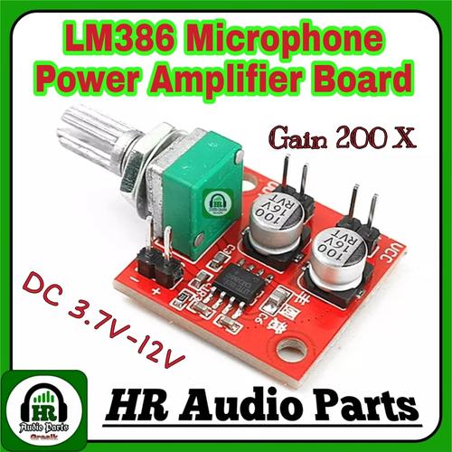 Jual LM386 Board Amplifier Electret Microphone Gain 200 Times DC 3.7v-12v - Kab. Gresik - HR ...