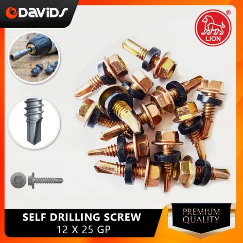 Jual Baut Baja Ringan Sekrup Roofing Drilling Scrup 12x25 Lion Kuning ...