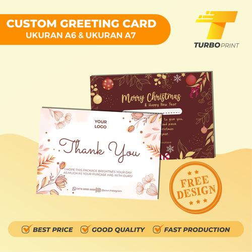 Jual Custom Greeting Card Thank You Card - Kartu Ucapan Natal - Art Karton, A6(14.8x10.5cm ...