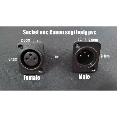 Jual socket mic body chasis PVC MRT male female canon xlr cowo cewe ...