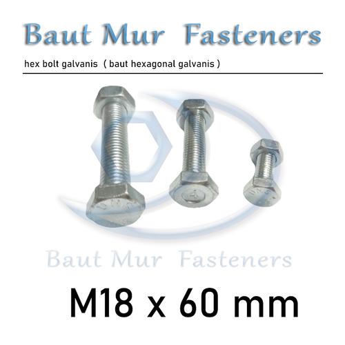 Jual baut mur m18 x 60 / bmp m18 x 60 galvanis / bmp m18 x 60mm ...