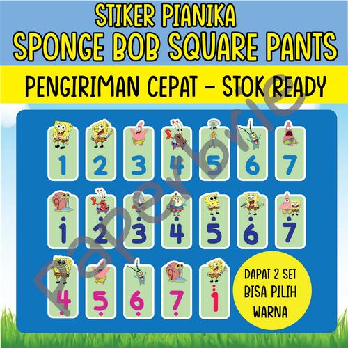 Jual [ Pianika Sponge bob ] Stiker pianika sticker pianika not piano ...