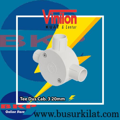 Jual Tee Dus cabang 3 & 4 20mm Vinilon / Fitting Pipa Listrik - 3 ...