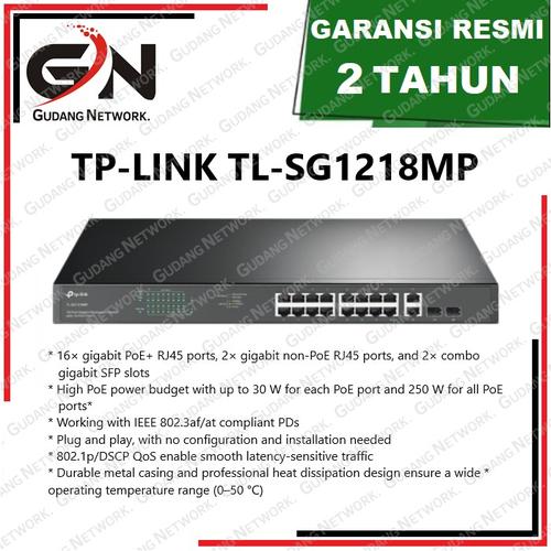 Jual TP-LINK TL-SG1218MP 18-Port Gigabit Rackmount Switch with 16 PoE+ ...