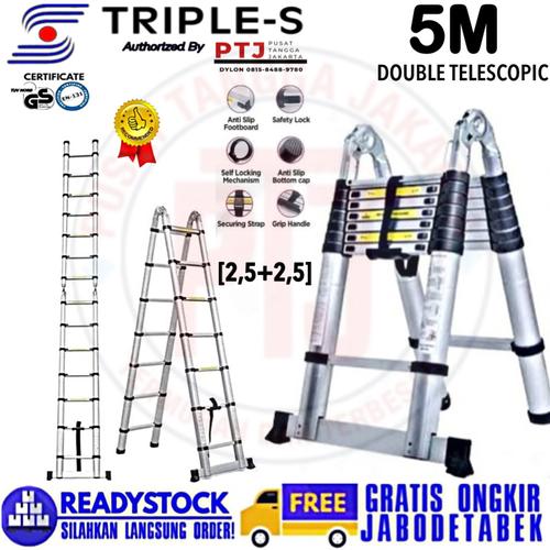 Jual Tangga Double Teleskopik Alumunium Triple S 5M - 3,3M DOUBLE ...