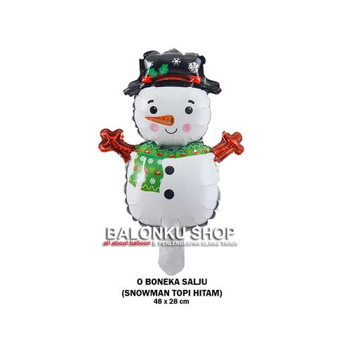 Jual Balon Foil Snowman Topi Hitam Mini / Balon Natal / Balon Snowman ...