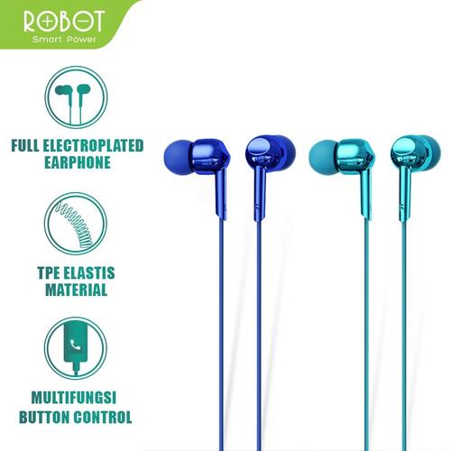 Jual ROBOT Earphone headset handsfree RE40 Wired Full Electroplate ...