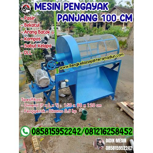 Jual Mesin Pengayak Pasir Bekatul Arang Batok DLL Panjang Ayakan 100 cm ...