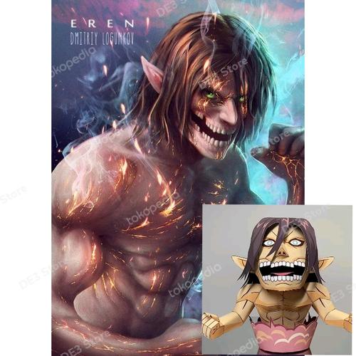 Jual Titan Eren AOT Papercraft anime/ funko figure/model jcube/chibi ...