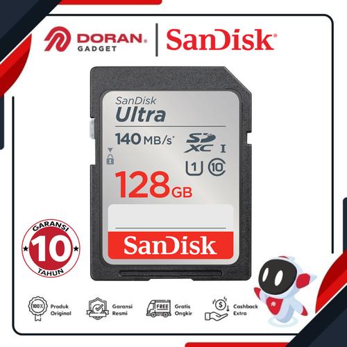 Jual Sandisk SD CARD 128GB 140Mb/s SDCARD Memory Camera 128 GB Original ...