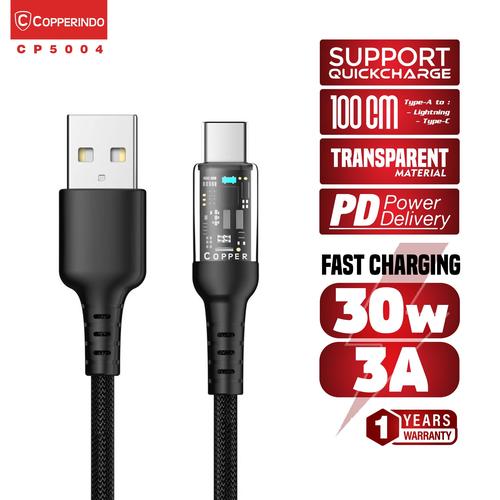 Promo COPPER Kabel Data Clear 30W/3A CP5004 | Fast Charging - Type C ...