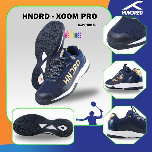 Jual HUNDRED Xoom Pro Sepatu Bulutangkis Badminton Shoes - Navy Gold ...