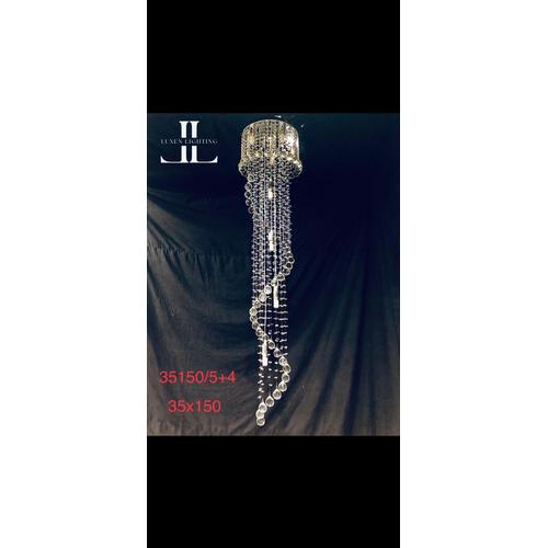 Jual lampu plafon modern hias full kristal baso void tangga lp 35150/5 ...