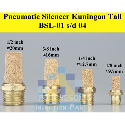 Jual BSL Fitting pneumatic silencer kuningan moncong silencer kerucut ...
