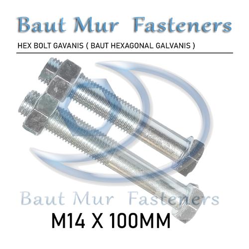 Jual baut mur m14 x 100 / bmp m14 x 100 galvanis / bmp m14 x 100m ...