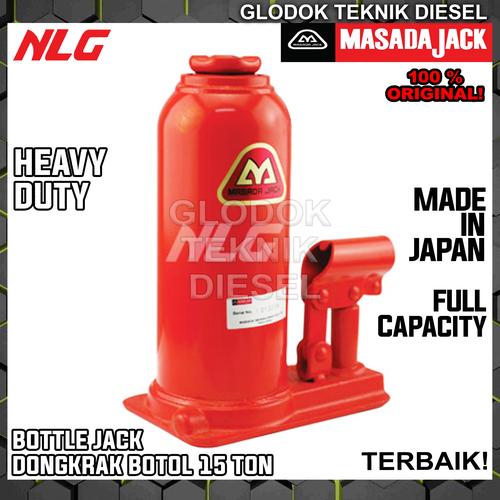Jual MASADA Dongkrak Botol Hidrolik Hydraulic Bottle Jack 15 TON JAPAN ...