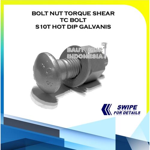 Jual HEX BOLT NUT TORQUE SHEAR BAUT MUR HDG M22X50 SAMPAI M22X150 ...