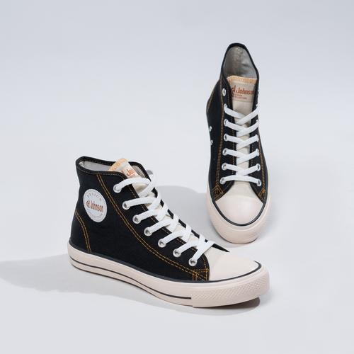 Jual Sepatu Sneakers Johnson Basic Highcut (HC) Black Milky - 37 - Kota ...