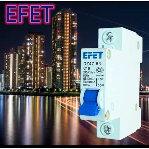 Promo EFET MCB 1 Pole / 6A, 10A, 16A, 20A, 25A, 32A 40A, 63A - 1P-20A ...
