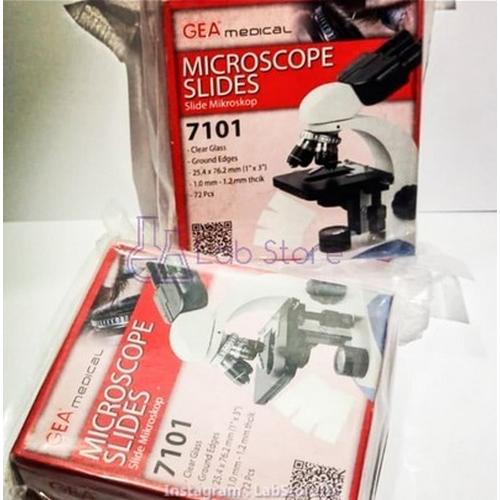 Jual Microscope Slide Slide Mikroskop Object Glass Kaca Preparat GEA ...