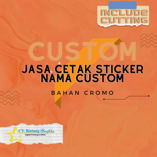 Jual CETAK STICKER NAMA CUSTOM BAHAN CROMO A3 + CUTTING - Kota Depok ...